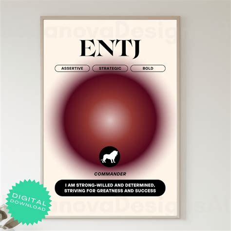 ENTJ Type MBTI Type Aura Wall Art Manifest Poster Affirmation Wall