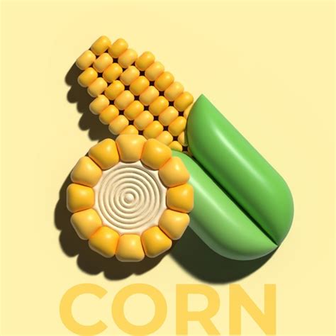 Premium Vector Clay Render Vector Design 3d Corn Maize