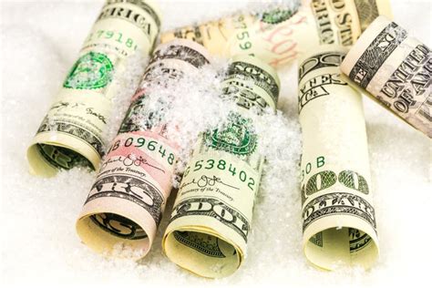 American Dollar Value Frozen Stock Image Image Of Green Closeup