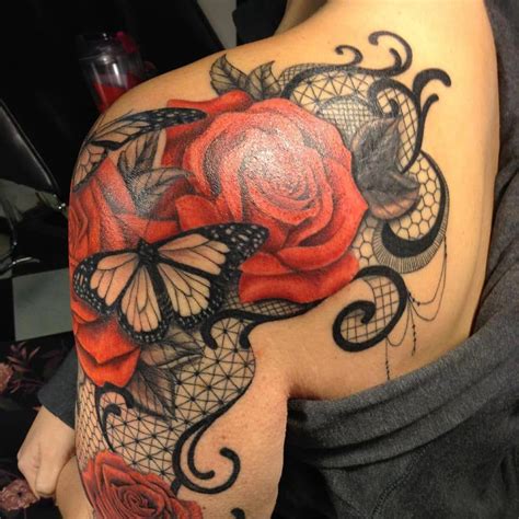 Easy Half Sleeve Tattoos Halfsleevetattoos Shoulder Tattoos For Women Lace Tattoo Lace