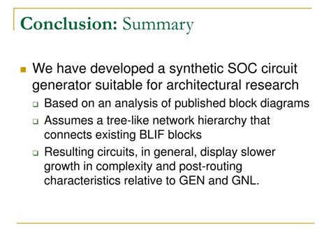 Ppt A System Level Stochastic Benchmark Circuit Generator For Fpga