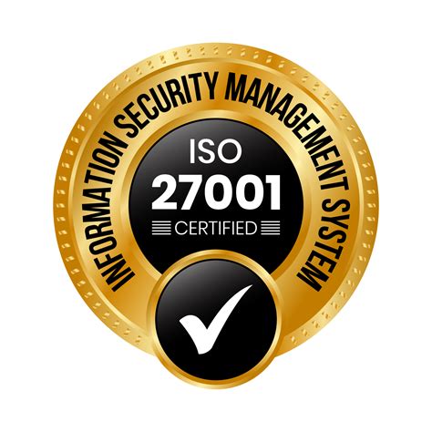 Golden Iso 27001 Certified Badge Or Information Security Management