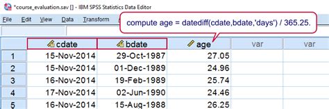 How To Compute Age In SPSS