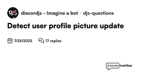 Detect User Profile Picture Update Discordjs Imagine An App