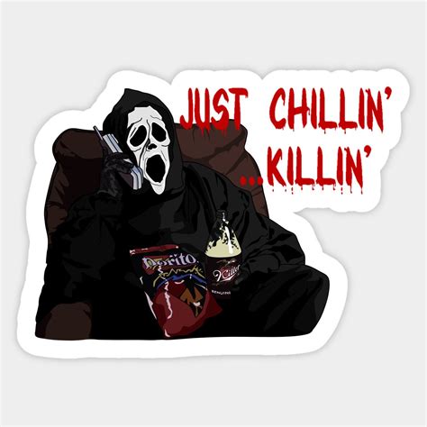 Scary Movie Ghostface Wazzup Scream By Screen Fiend Merch Stickers
