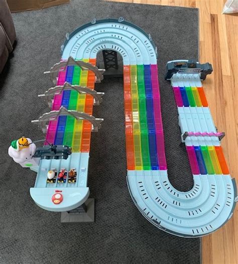 Hot Wheels Mario Kart Rainbow Road King Boo Raceway Race Track Set
