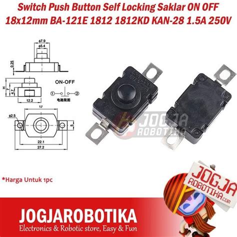 Jual Flashlight Switch Push Button Self Locking Saklar On Off