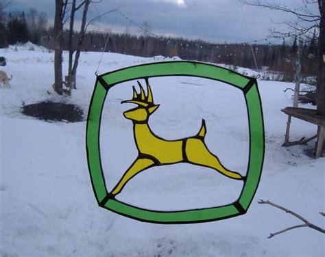 Farm Deer Stained Glass Suncatcher Etsy