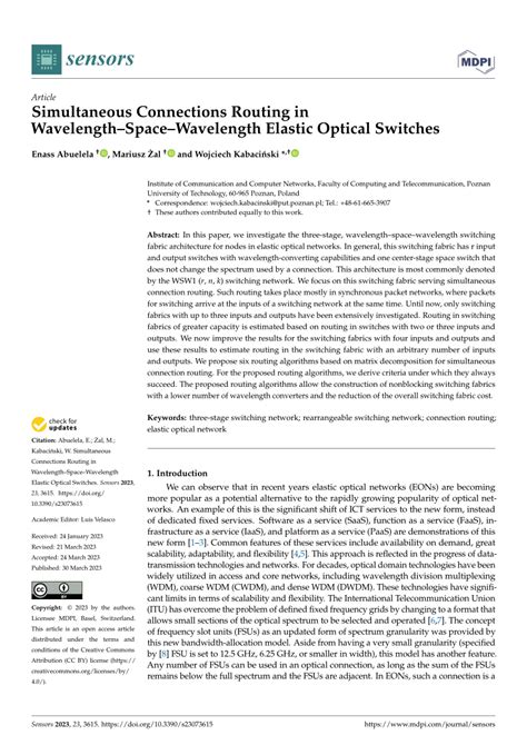 Pdf Simultaneous Connections Routing In Wavelength Space Wavelength Elastic Optical Switches
