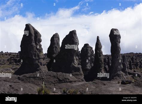 Rock Formations Kukenan Tepui Near Mount Roraima Canaima National