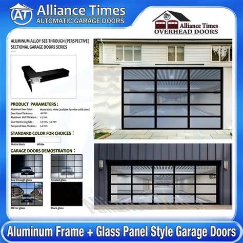 Modern Aluminum Tempered Glass Garage Doors For Elegant Entrances Aluminium Passive Opening