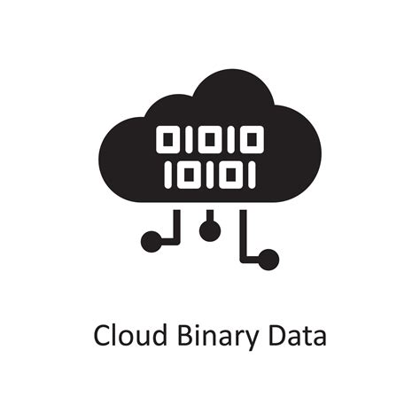 Cloud Binary Data Vector Solid Icon Design Illustration Business And