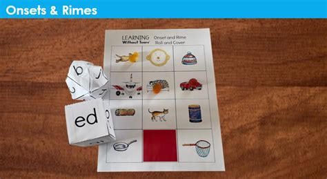 Onset And Rime Roll And Cover Game Learning Without Tears