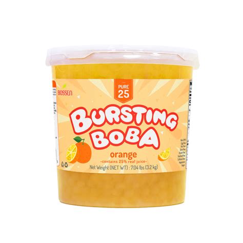 Orange Bursting Boba Pure25 Frozen Yogurt Topping Supplies