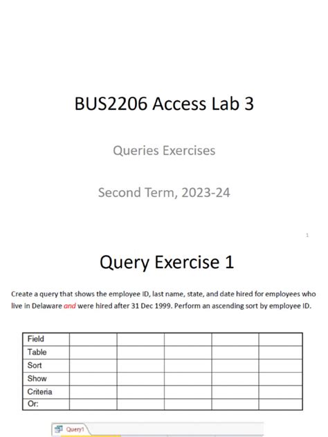 03 Exercises Access Lab 3 Queries Pic Pdf