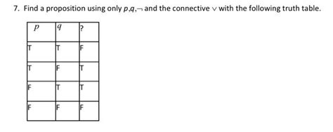 Solved 7 Find A Proposition Using Only Pq¬ And The