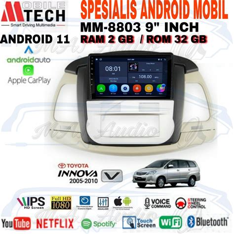 Head Unit Android Mtech Inch OEM Toyota Innova Type V Digital AC Soket PNP Lazada