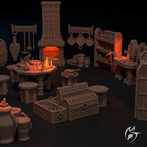 D Printable Dwarven House Objects Props By Making Tlon