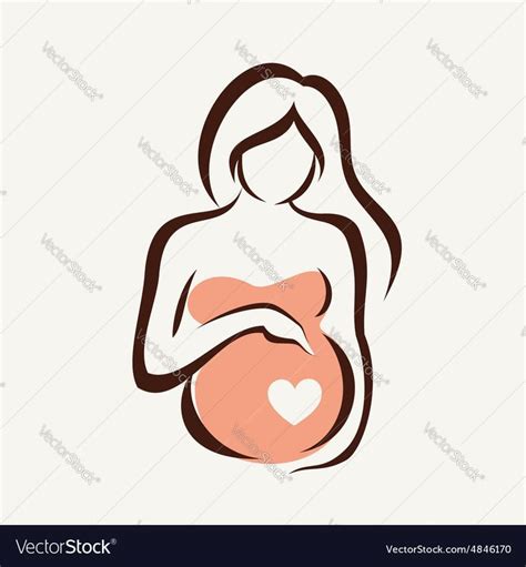 Pregnant Woman Symbol Stylized Sketch Vector Image By Baldyrgan