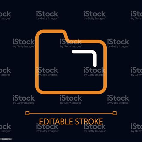 Folder Pixel Perfect Color Linear Ui Icon For Dark Theme Stock Illustration Download Image Now