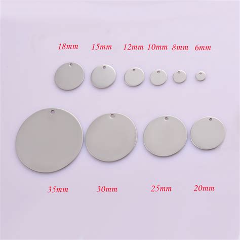 Badu Bg Търговия на едро с 6 мм 35 мм кръгли етикети за кучета от неръждаема стомана Висулки