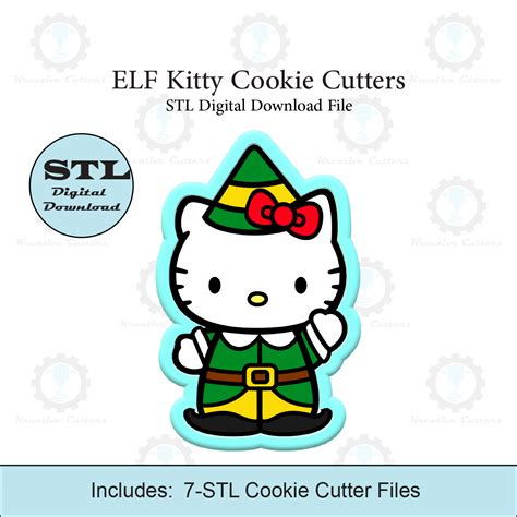 Elf Kitty Cookie Cutters Stl File Kreative Cutters