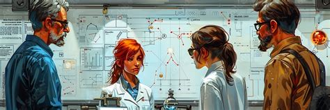 brainstorming session among scientists highlighting the creative