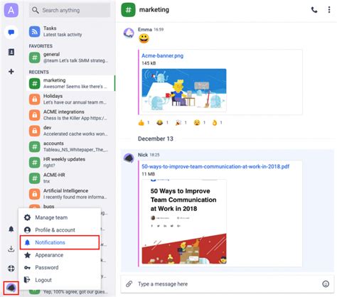 Gestionar las notificaciones Сhanty Help Center