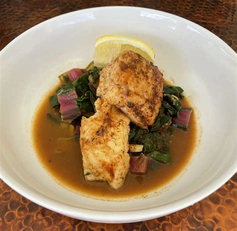 Seasoned Seabass Over Sauteed Rainbow Swiss Chard Alula Wellness