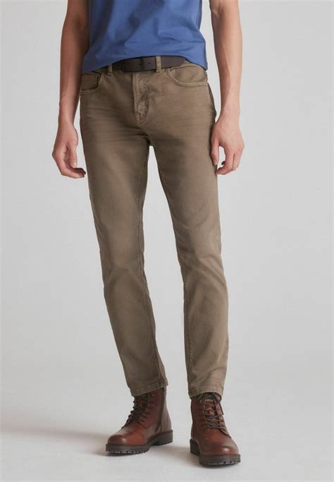 Next SLIM FIT BELTED JEANS - Jean slim - brown/marron - ZALANDO.FR