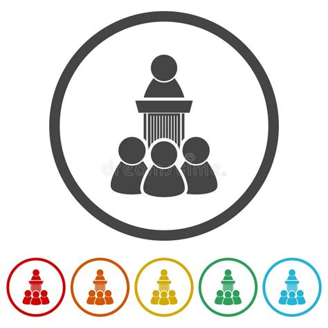 auction auctioneer sells icon set icons in color circle buttons stock
