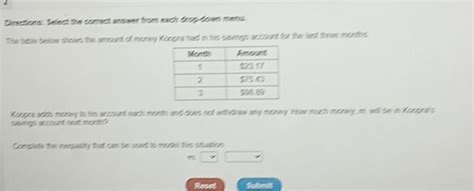 Solved Z Directions Select The Comect Anower From Each Drop Down Menul The Table Below Shown