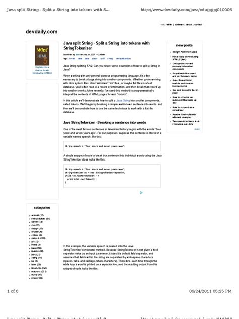 Java Split String Split A String Into Tokens With Stringtokenizer Download Free Pdf Java