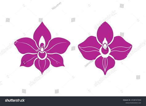 Flower Vector Orchid Simple Flower Vector Stock Vector Royalty Free