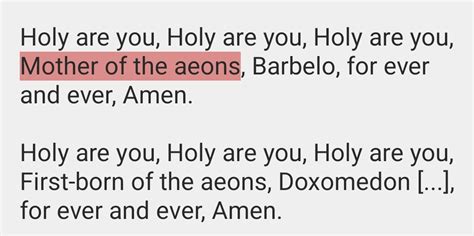 Gnostic Doctrine Barbelo As The Mother Of The Aeons In Sethian Gnosticism