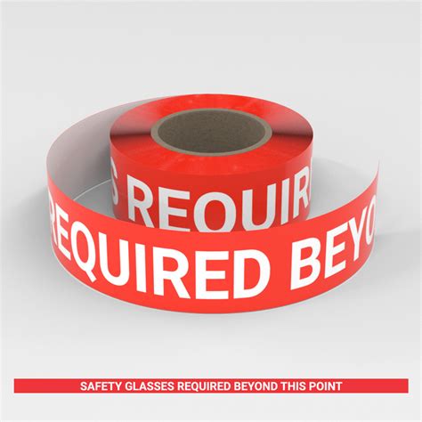 Safety Glasses Required Beyond This Point Smart Stripe Inline Printed