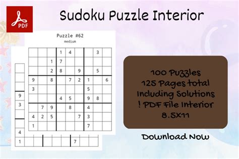 100 Sudoku Medium Puzzles With Solutions Graphic By Prottayon Creative Fabrica