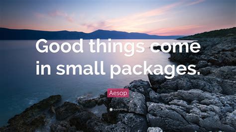 Aesop Quote Good Things Come In Small Packages”