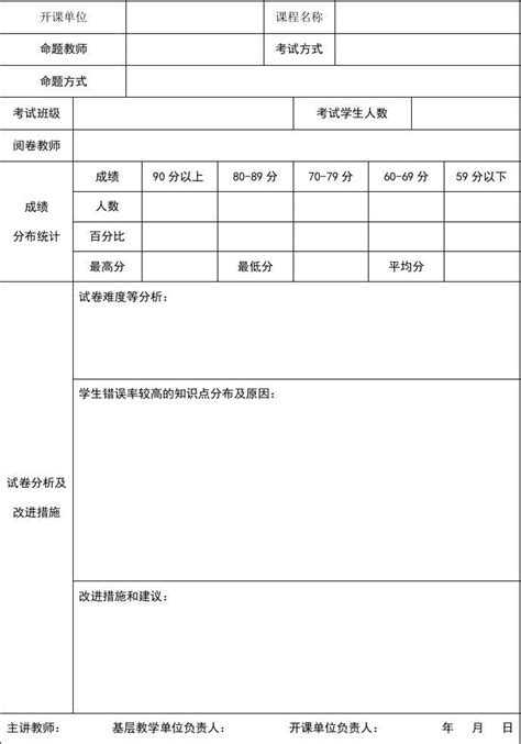 考试成绩分析表word文档在线阅读与下载免费文档