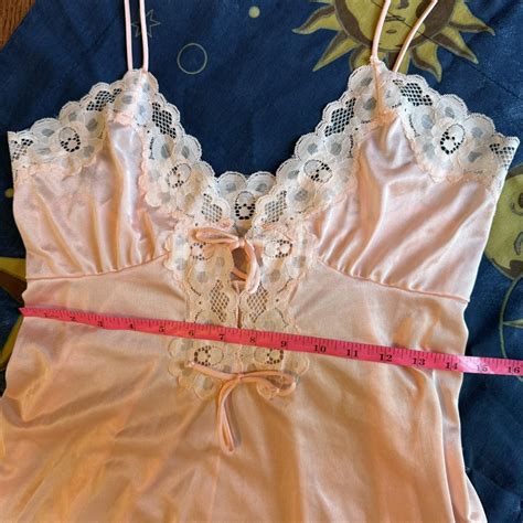 Vintage 1960s70s Light Pink Slip Dress With Lace Depop