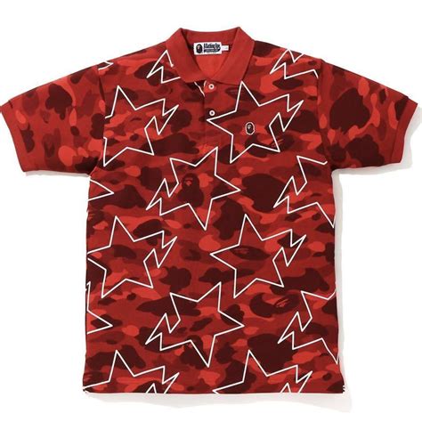 Bape Color Camo Sta Ape Head One Point Polo Mens Fashion Clothes