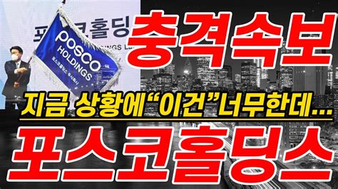 포스코홀딩스 주가전망 🚨충격속보 지금 상황에 이건 좀 너무한데 Youtube