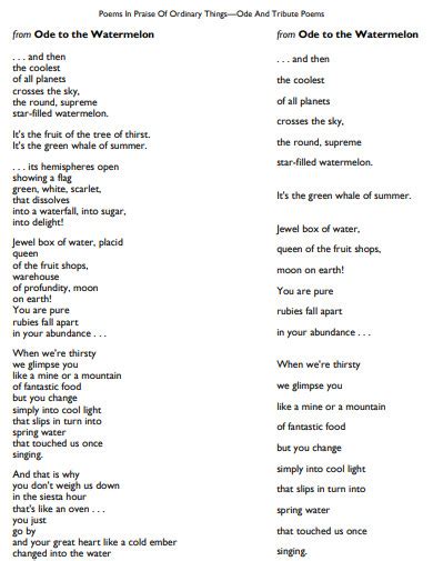 30 Ode Poem Examples To Download