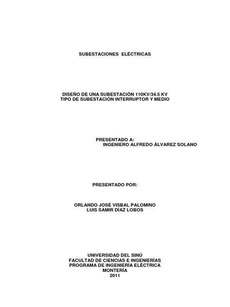 Pdf DiseÑo Subestaciones ElÉctricas Dokumentips