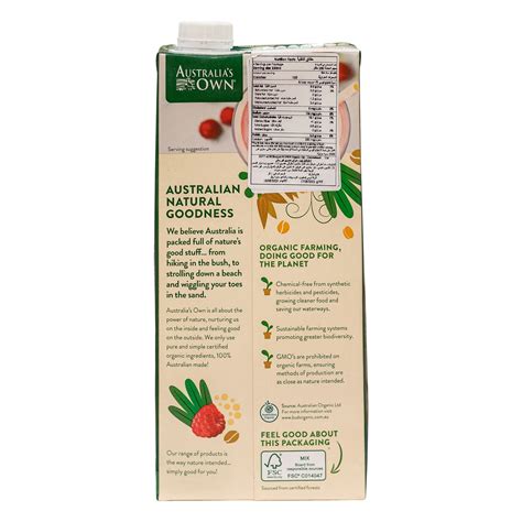 Australias Own Unsweetened Organic Oat Milk 1 Litre Online At Best