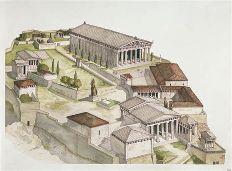 Ancient Athens Reconstruction Of The Acropolis 5th Century Bc