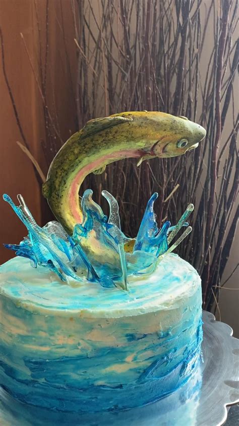 Birthday Cake W Fondant Fish Hand Painted Artofit