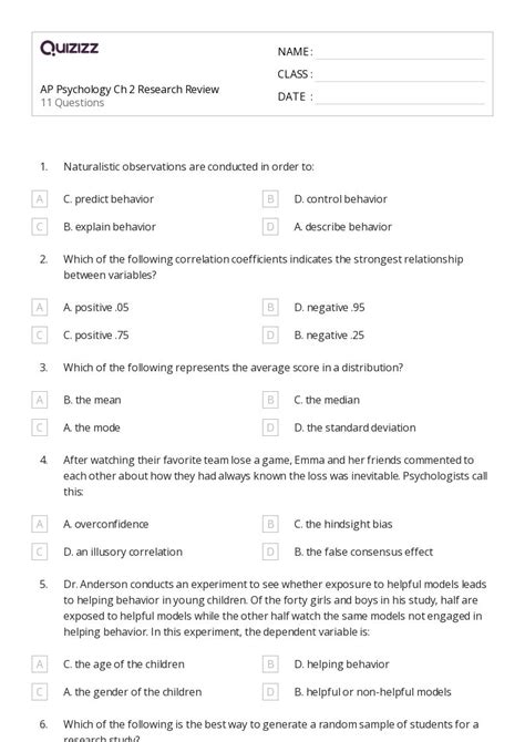 Correlation And Coefficients Worksheets For Th Grade On Quizizz