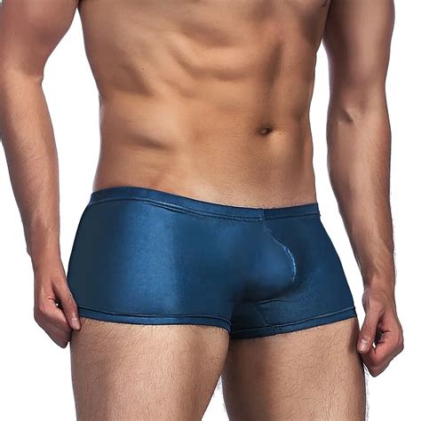 Uaang Boxers Men Underwear Sexy Night Club Leather Mens Boxers Cuecas