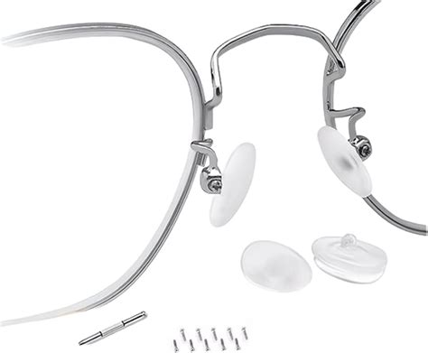 Gms Optical Soft Silicone D Shaped Screw In Nose Pads For